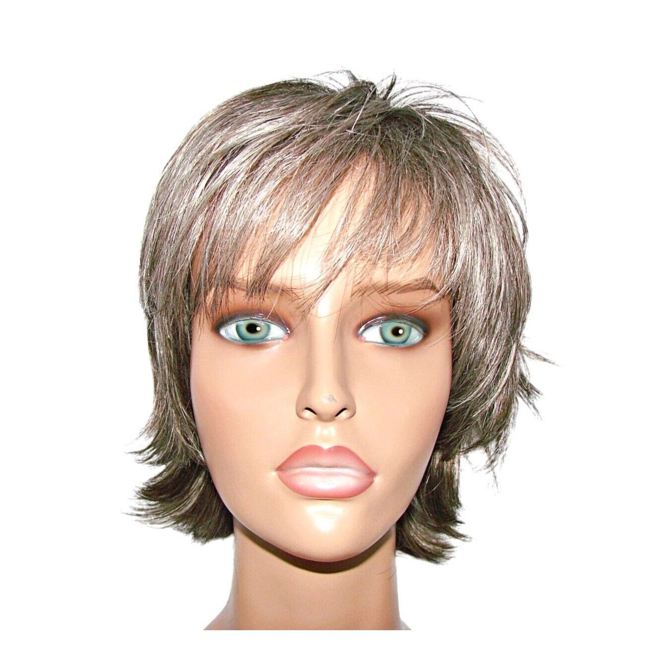 Vintage Kanekalon Wig Ash Gray Short Pixie Wispy Layered Bangs RW Me ...