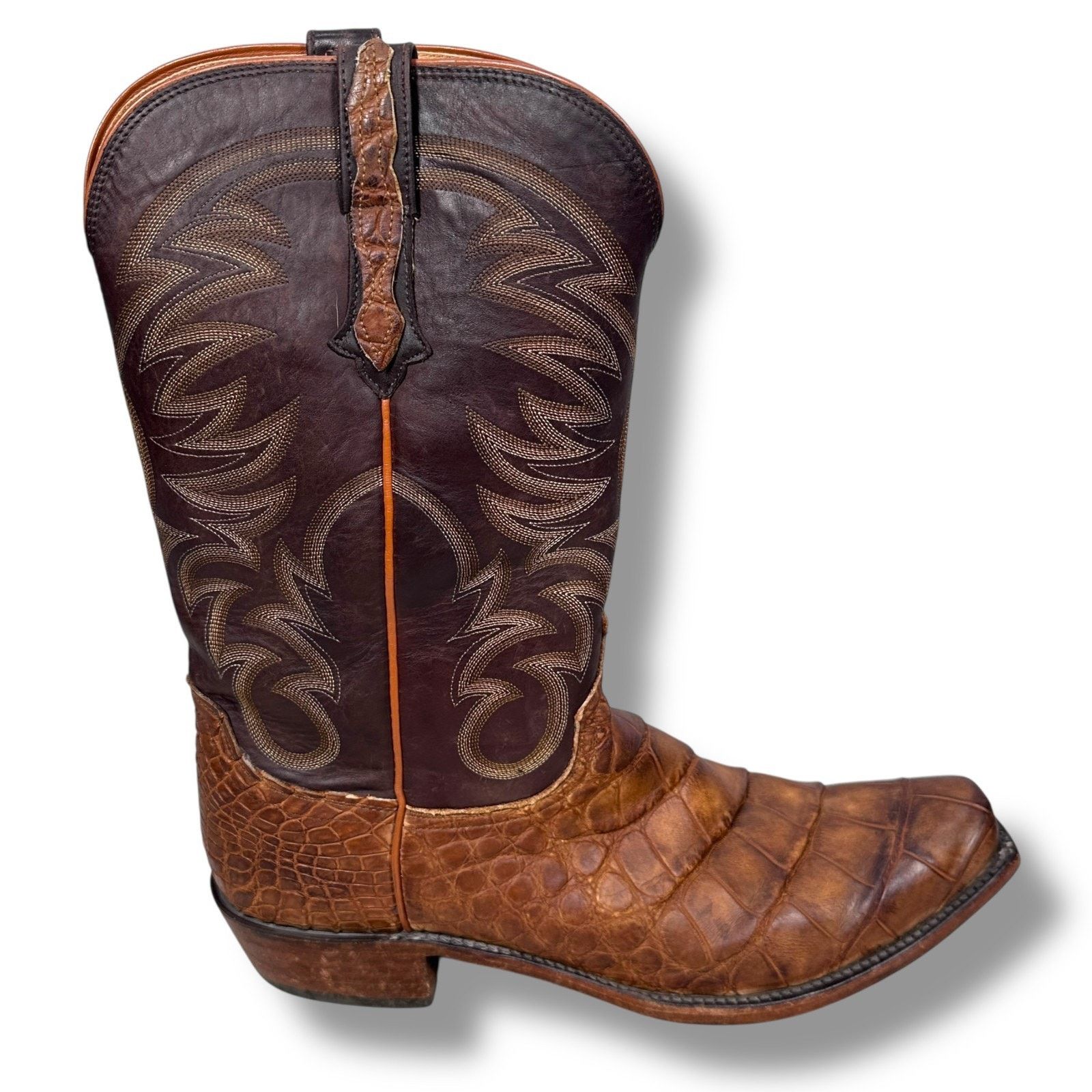 Lucchese Lucchese Rodney Boots Mens 14 D Brown Alligator Hand Leather ...