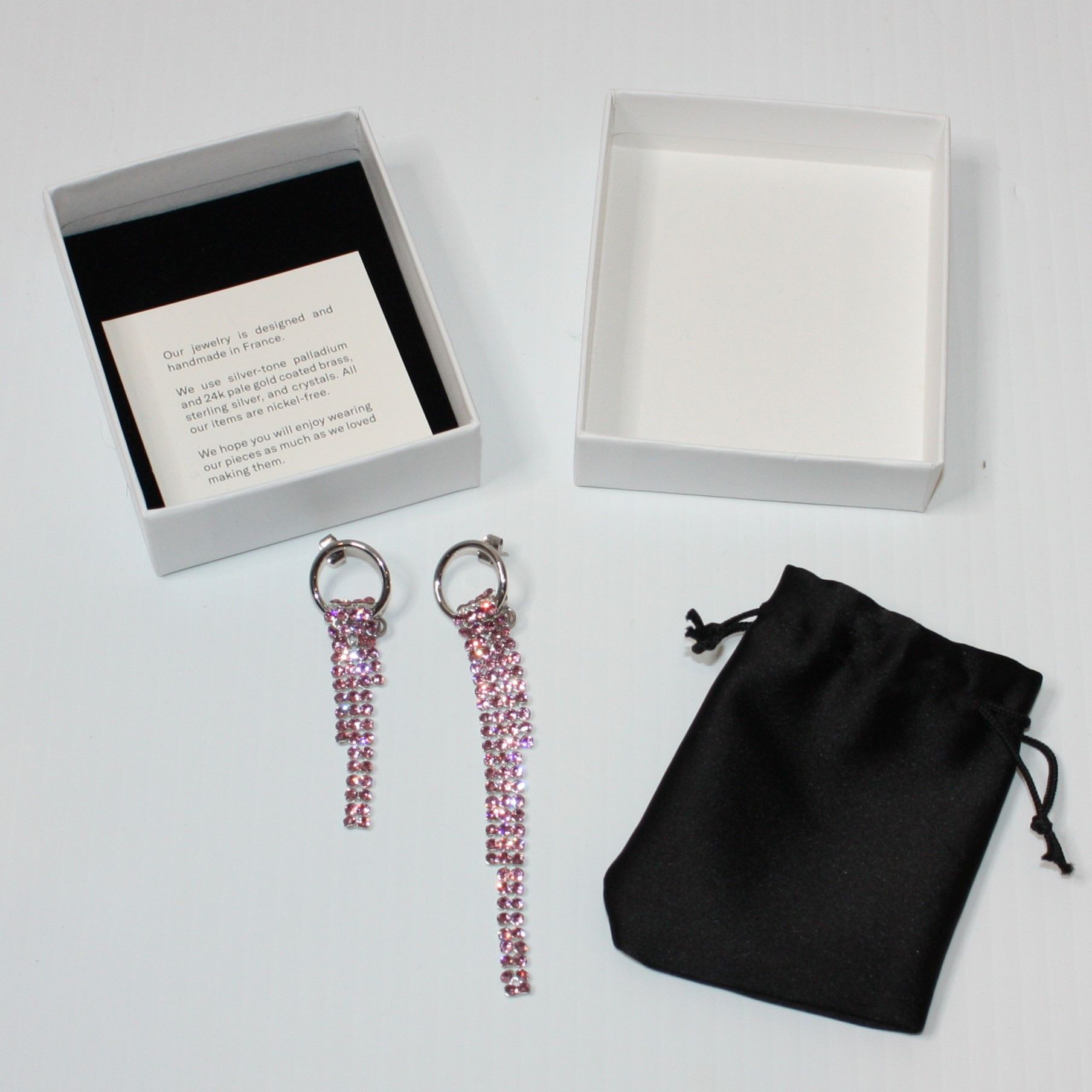 Justine Clenquet Exclusive Silver & Pink Shanon Earrings Brand New MSRP ...