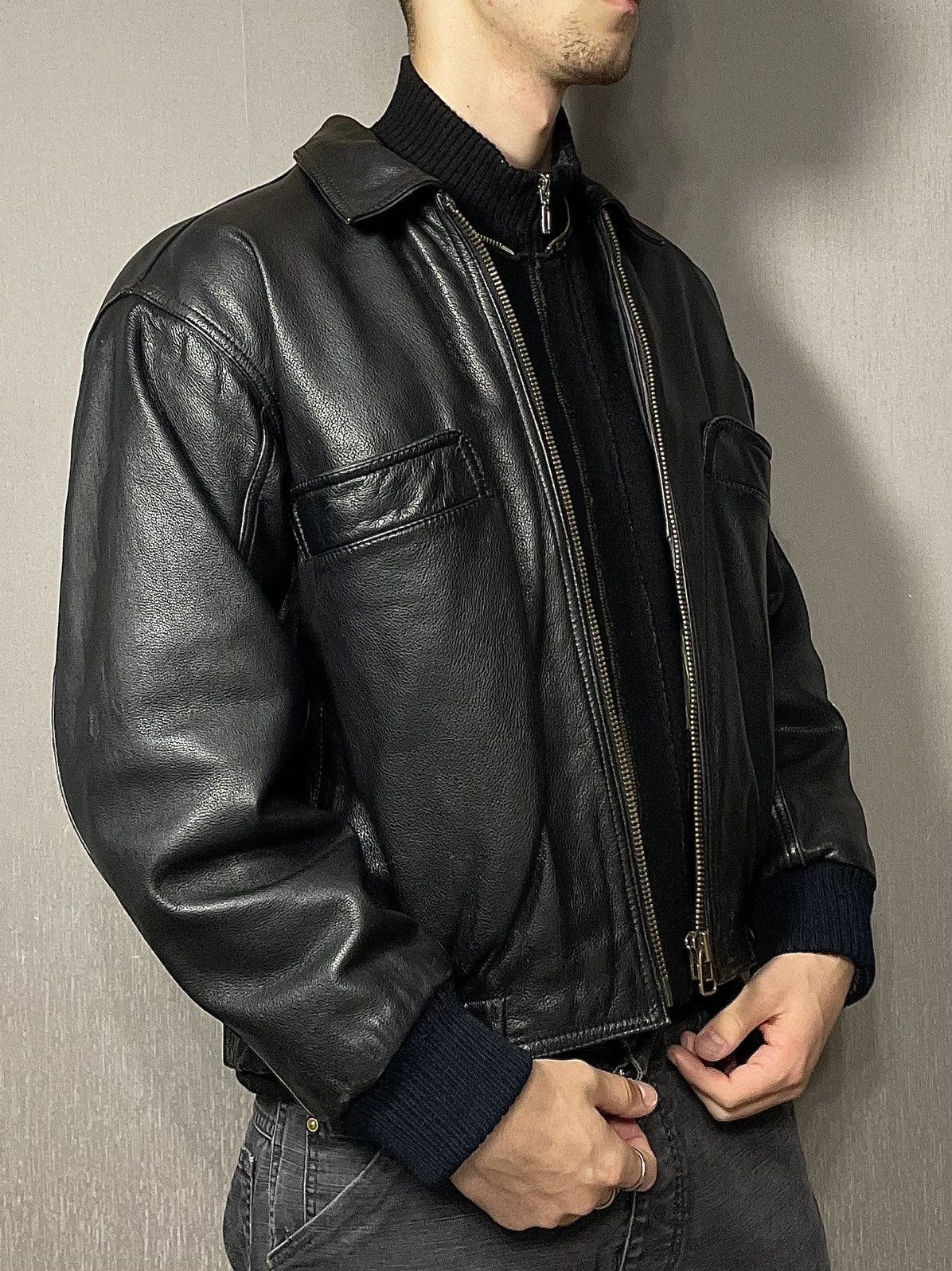 Archival Clothing × Leather Jacket × Vintage Vintage 90s Leather Jacket ...