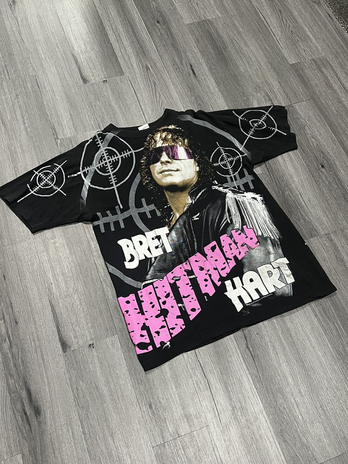 Vintage × WWF Brett Hart All Over Print (AOP) | Grailed