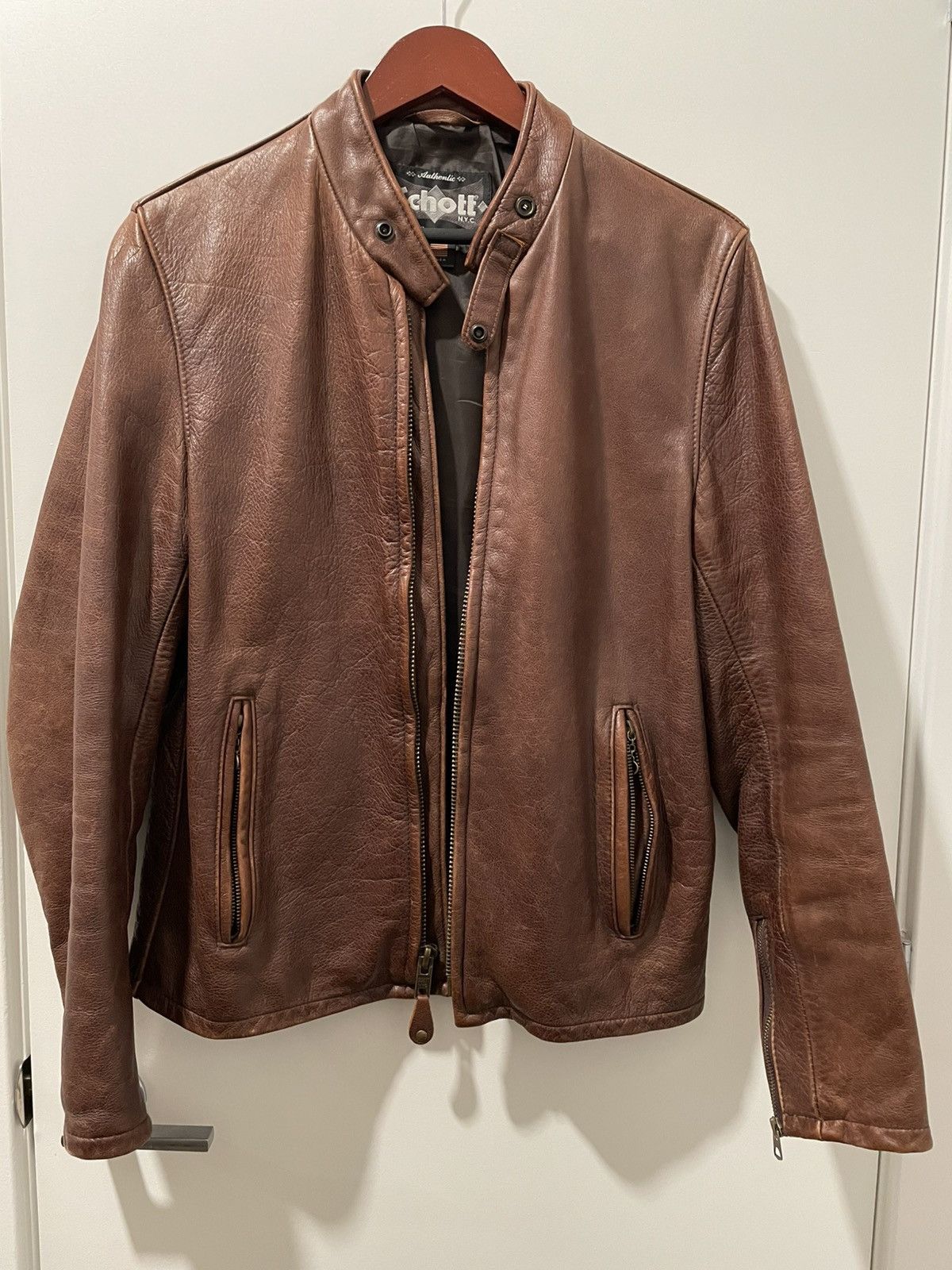 Schott Schott 654VN Leather Cafe Racer Jacket | Grailed