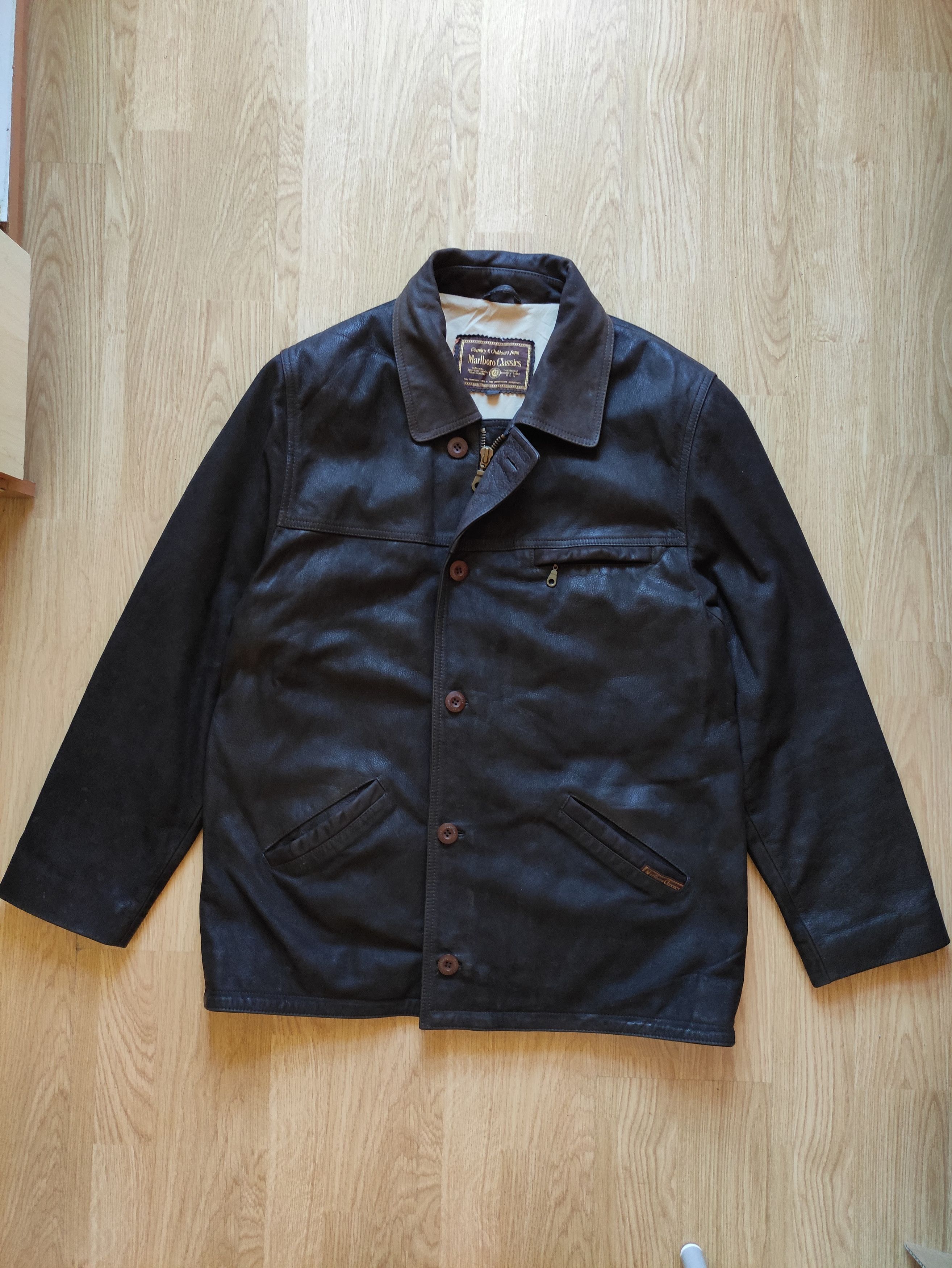 Leather Jacket × Marlboro Classics × Vintage Marlboro cigarettes 90s ...