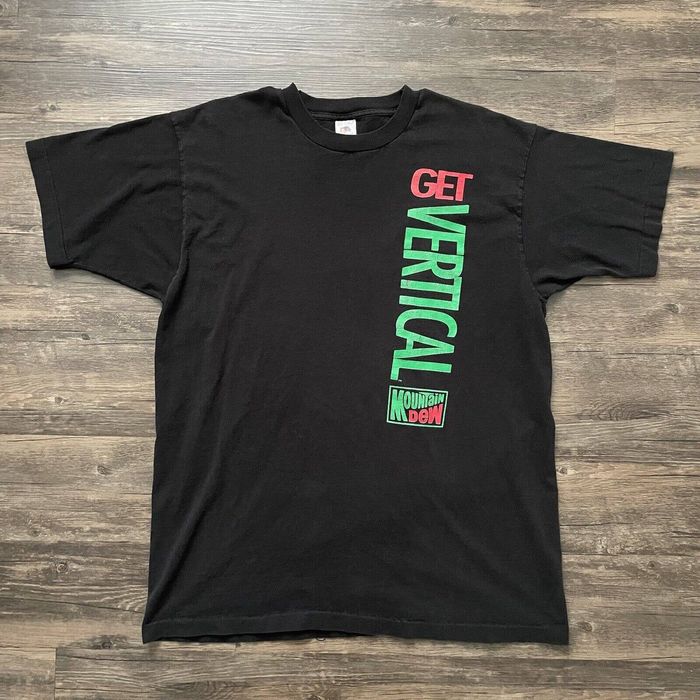 Vintage Vintage 1990s Mountain Dew Get Vertical Soda Promo T-Shirt ...