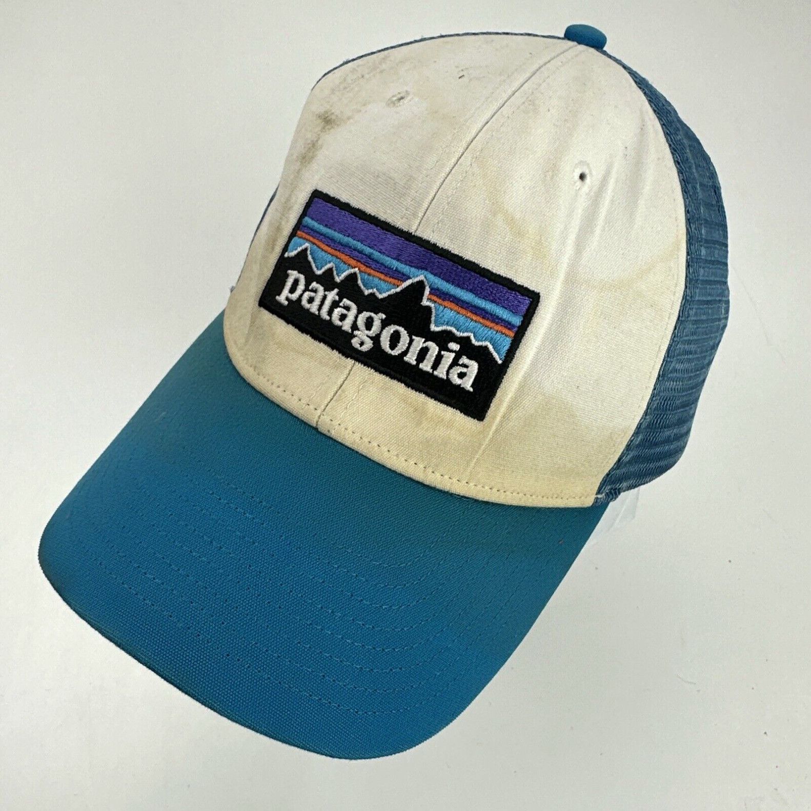 Patagonia Patagonia Blue White Ball Cap Hat Baseball (Broken Snapback ...