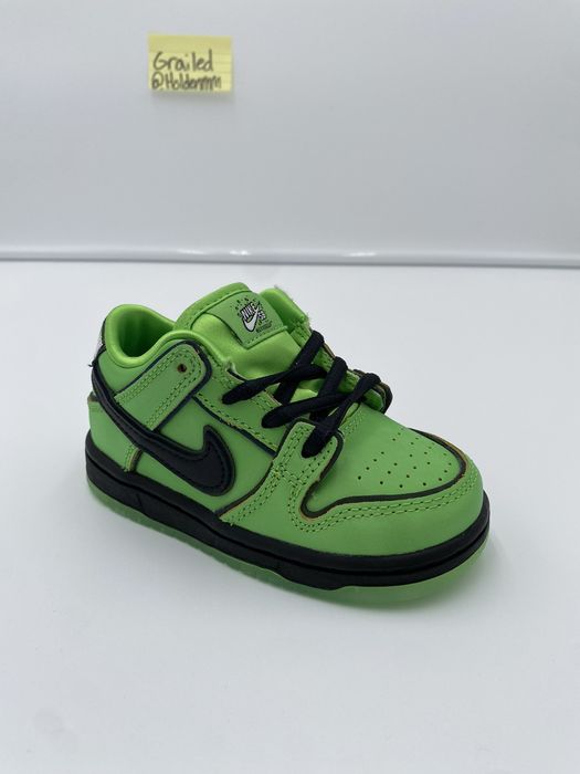 Nike 7C Nike SB Dunk Low Powerpuff Girls Buttercup Green Toddler | Grailed