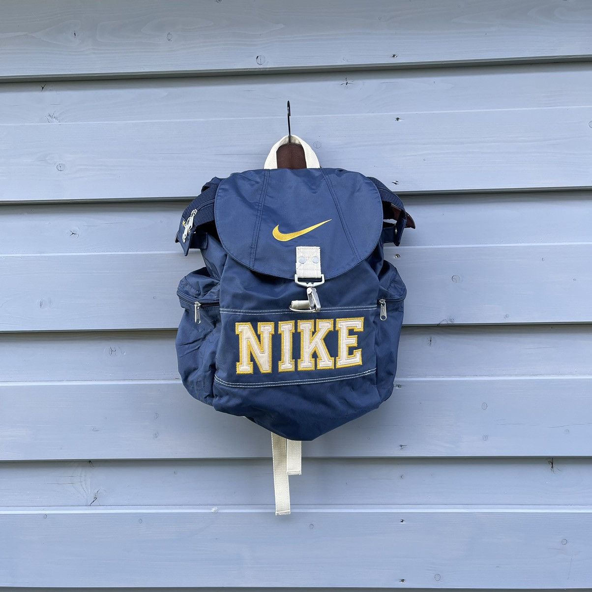 Nike × Streetwear × Vintage 90s Nike Backpack Spellout bag swoosh ...