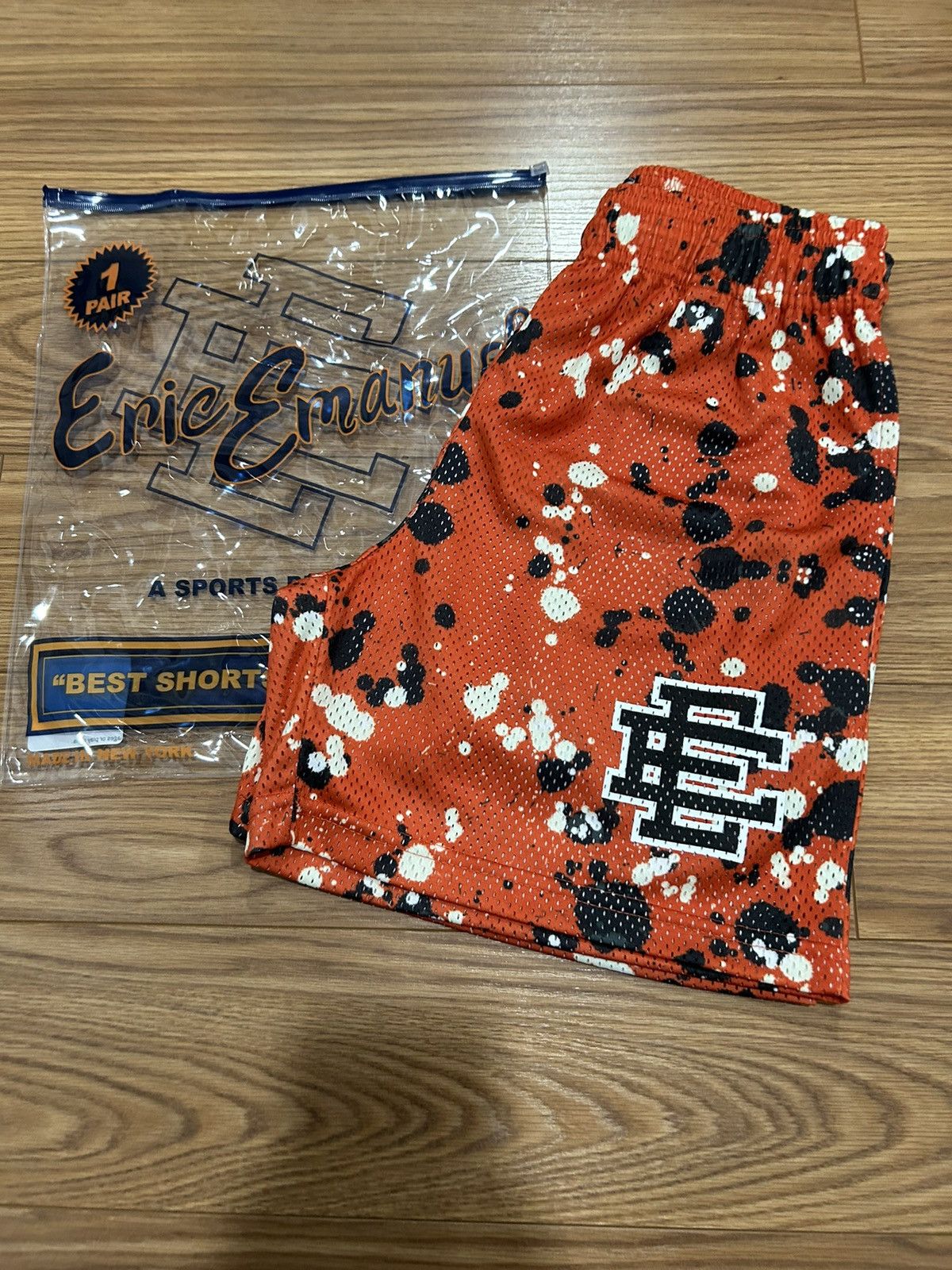 Eric Emanuel Eric Emanuel Red Splatter Shorts | Grailed