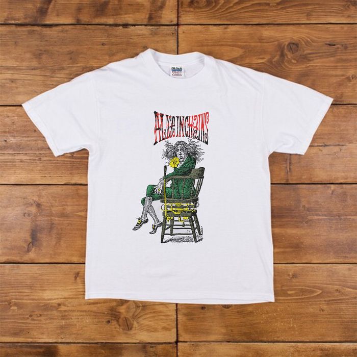 Band Tees Alice In Chains Angry Chair New White T-shirt Vtg Style | Grailed
