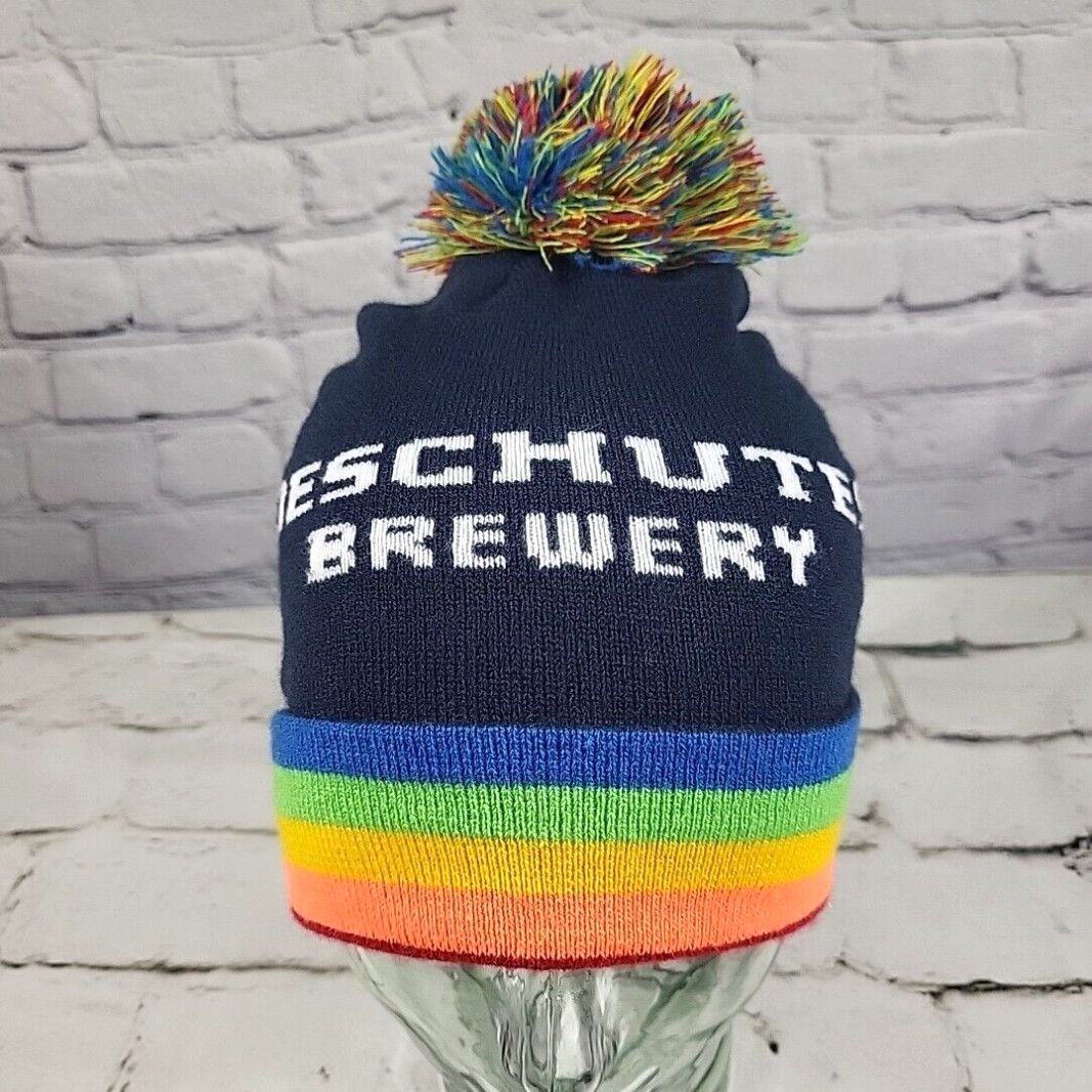 Rainbow Deschutes Brewery Beanie Hat with Pom Pom Rainbow | Grailed