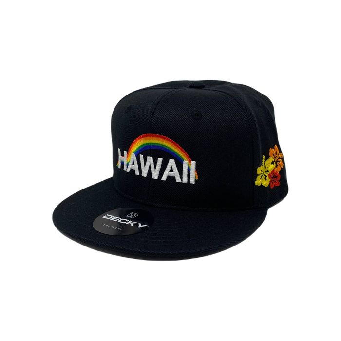 Other Hawaii Rainbow Snapback Hat All Black | Grailed