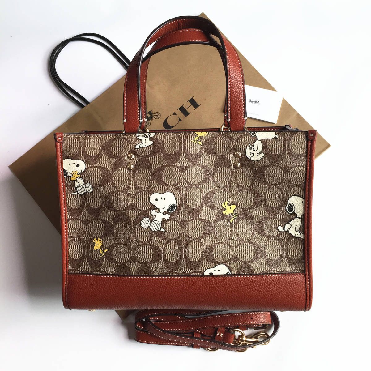 Coach Coach X Peanuts City Tote Canvas With Snoopy Woodstock Print ...