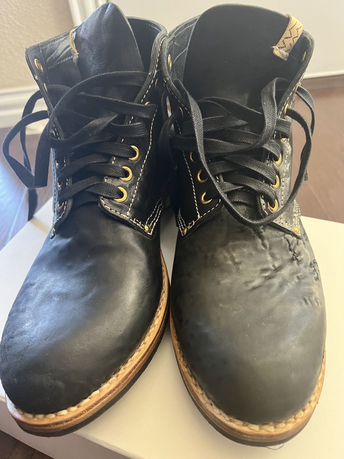 Visvim Visvim 22SS Brigadier Boots 7 hole M10 Black Horsehide | Grailed
