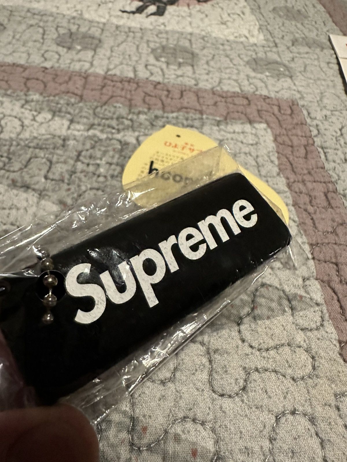 Supreme Supreme OG black flocked Puffy keychain black | Grailed