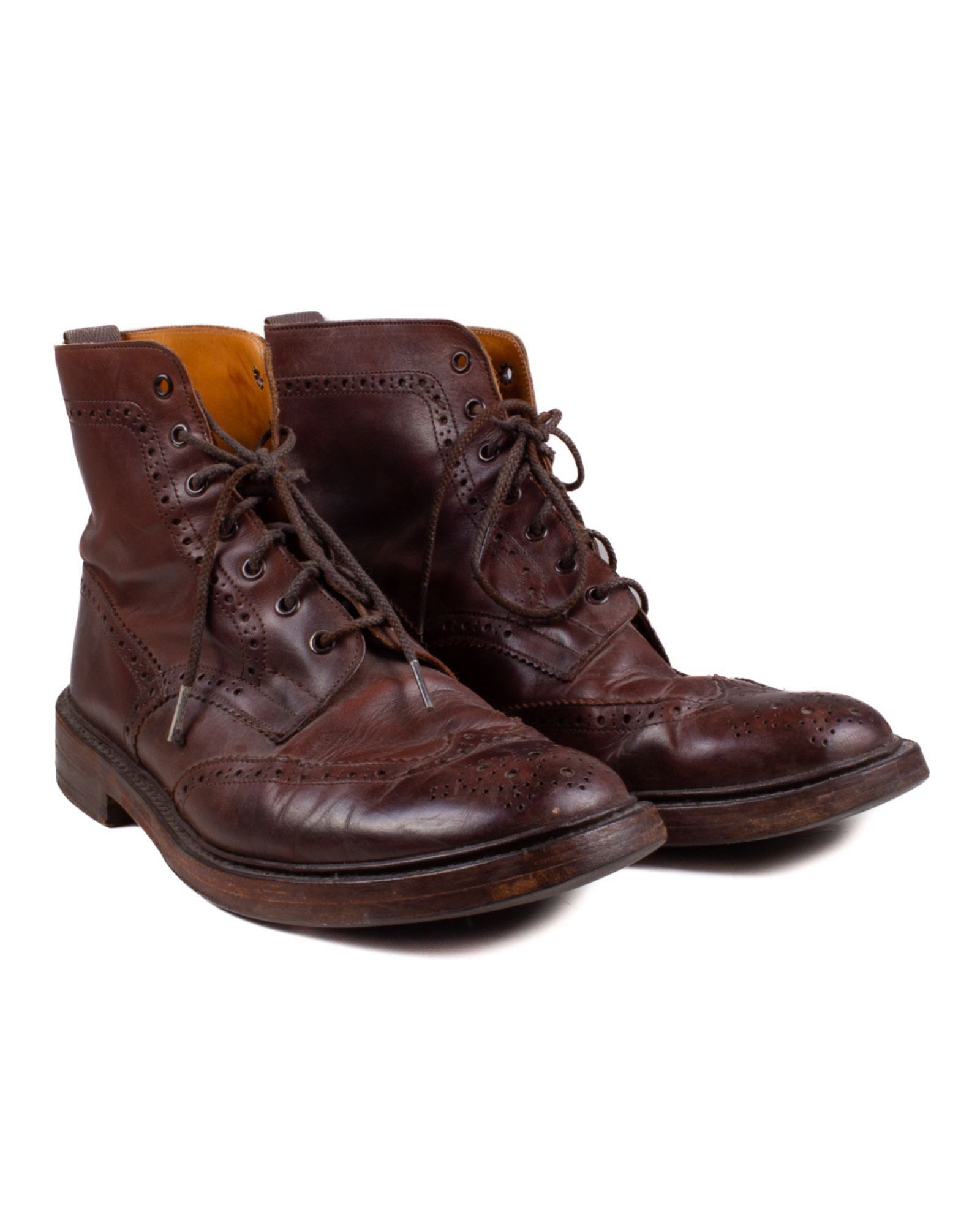 Trickers TRICKER'S DARK BROWN LEATHER BROGUE STOW BOOTS | Grailed