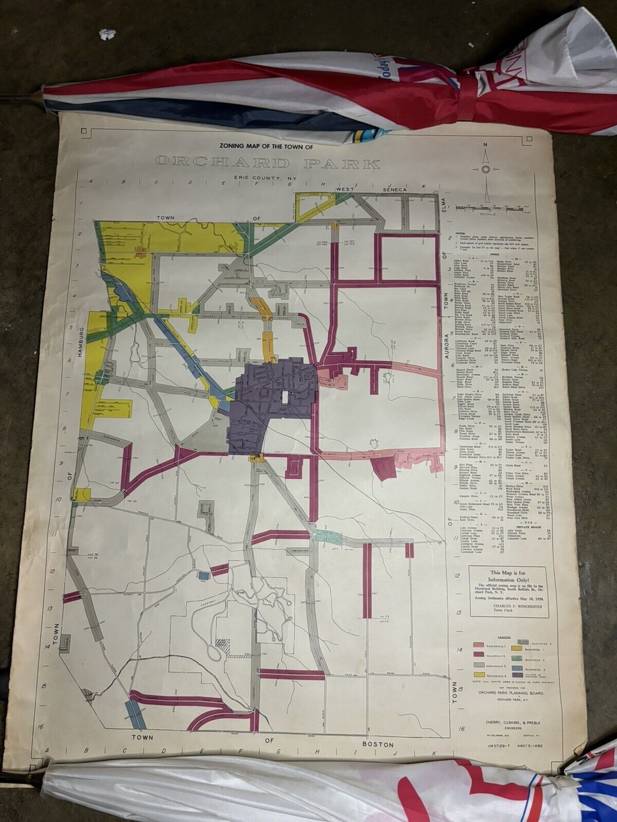 Other Orchard Park Erie County New York Zoning Colored Map 1958 | Grailed