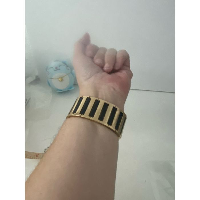 Generic Gold and black metal cuff bracelet | Grailed