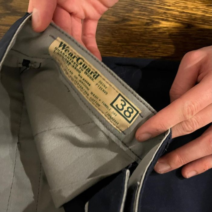 Vintage vintage 2000s baggy wide leg navy blue wearguard pants | Grailed