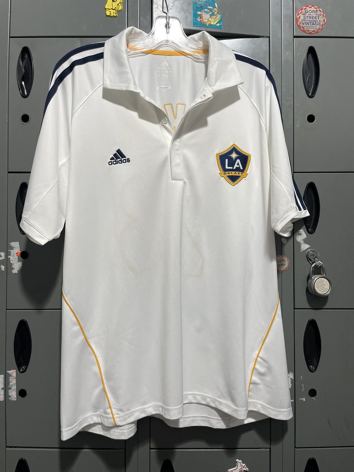 Adidas David Beckham vintage polo jersey LA Galaxy soccer football ...