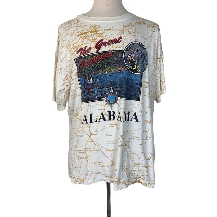 Vintage Vintage Alabama T-Shirt XL White High Low All Over Print | Grailed