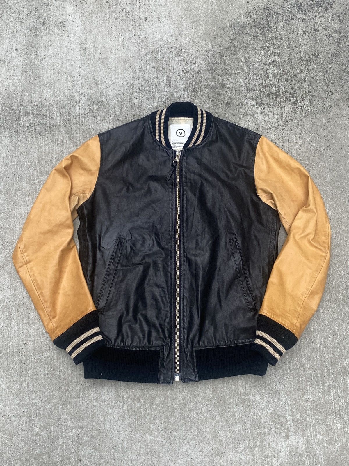 Visvim Visvim leather varsity jacket | Grailed