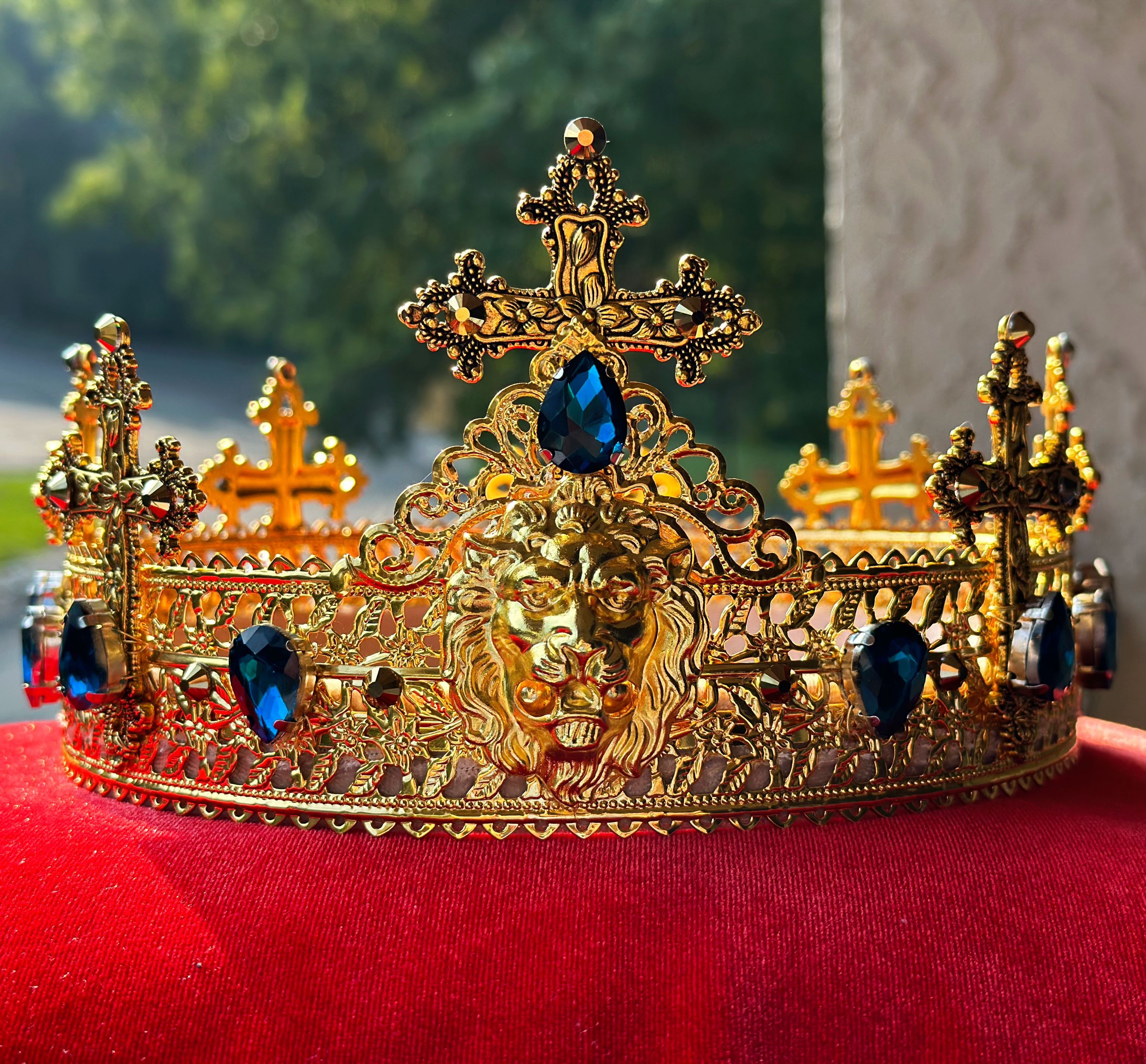 Designer Lion Cross King Crown, Male Crown, Men's Crown | Grailed