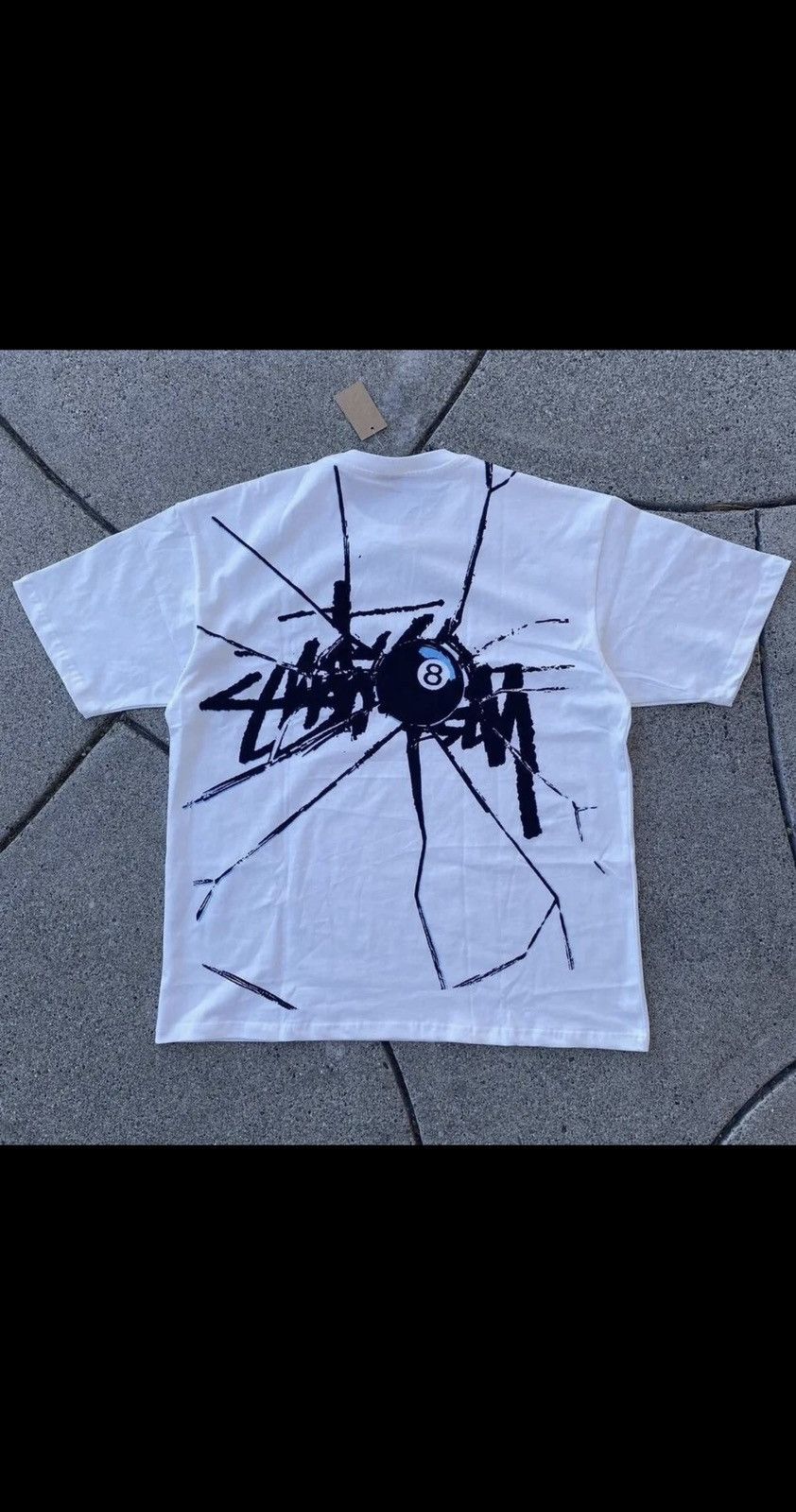Streetwear × Stussy STUSSY 8 BALL SHATTERED WHITE T-SHIRT | Grailed