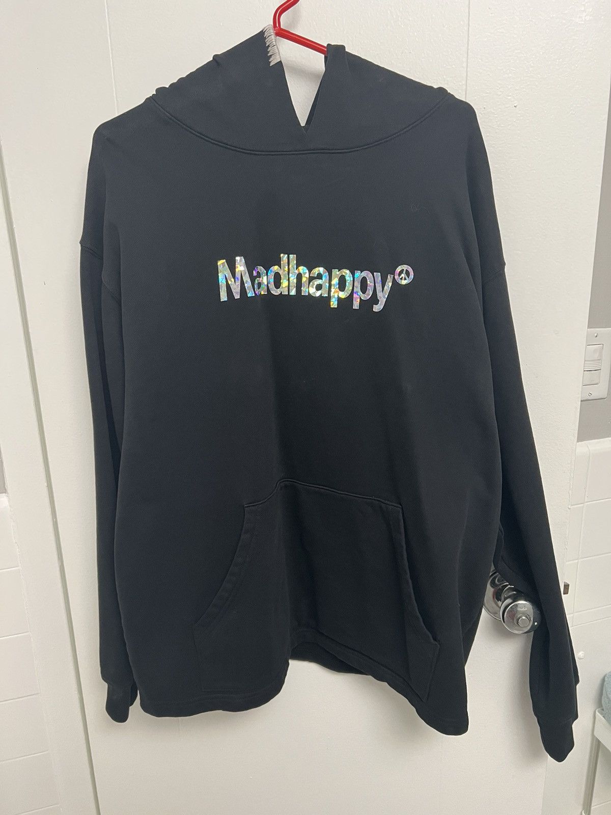 Madhappy Madhappy Shiny Reflective Black Logo Hoodie | Grailed