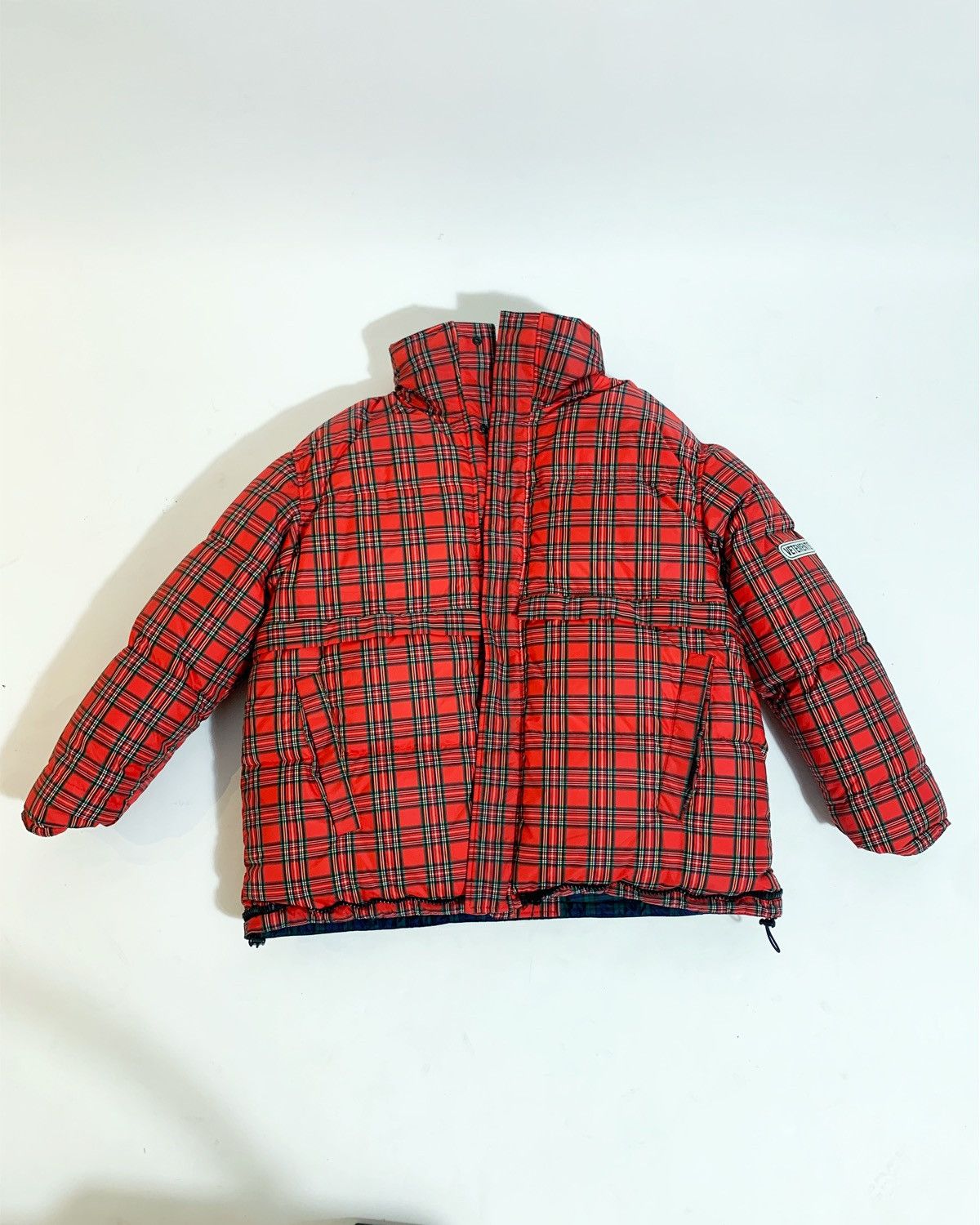 Vetements Vetements fw19 check reversible puffer jacket in red | Grailed