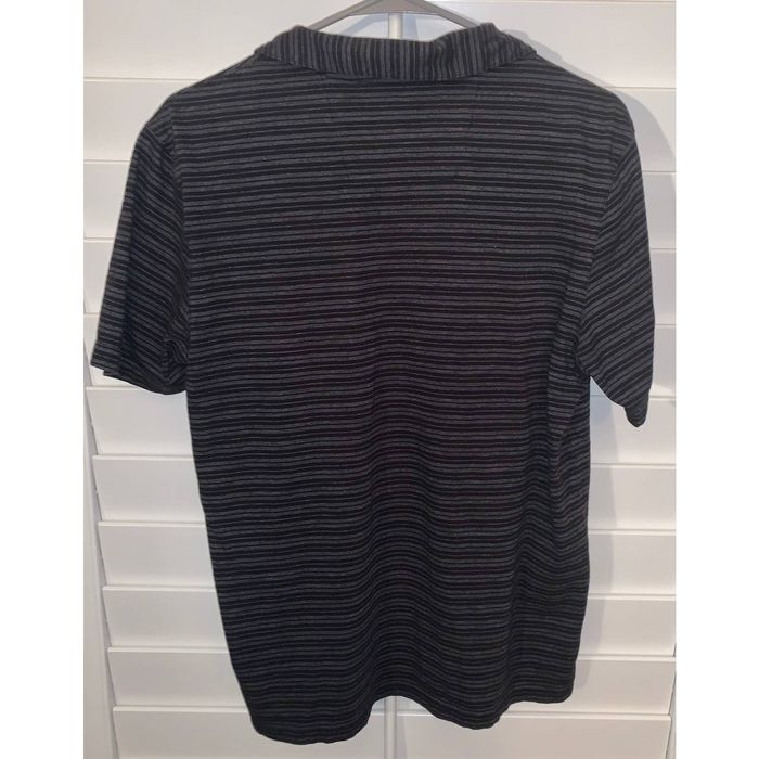 Axist AXIST Short Sleeve Polo Shirt with Zipper Gray Black Striped ...