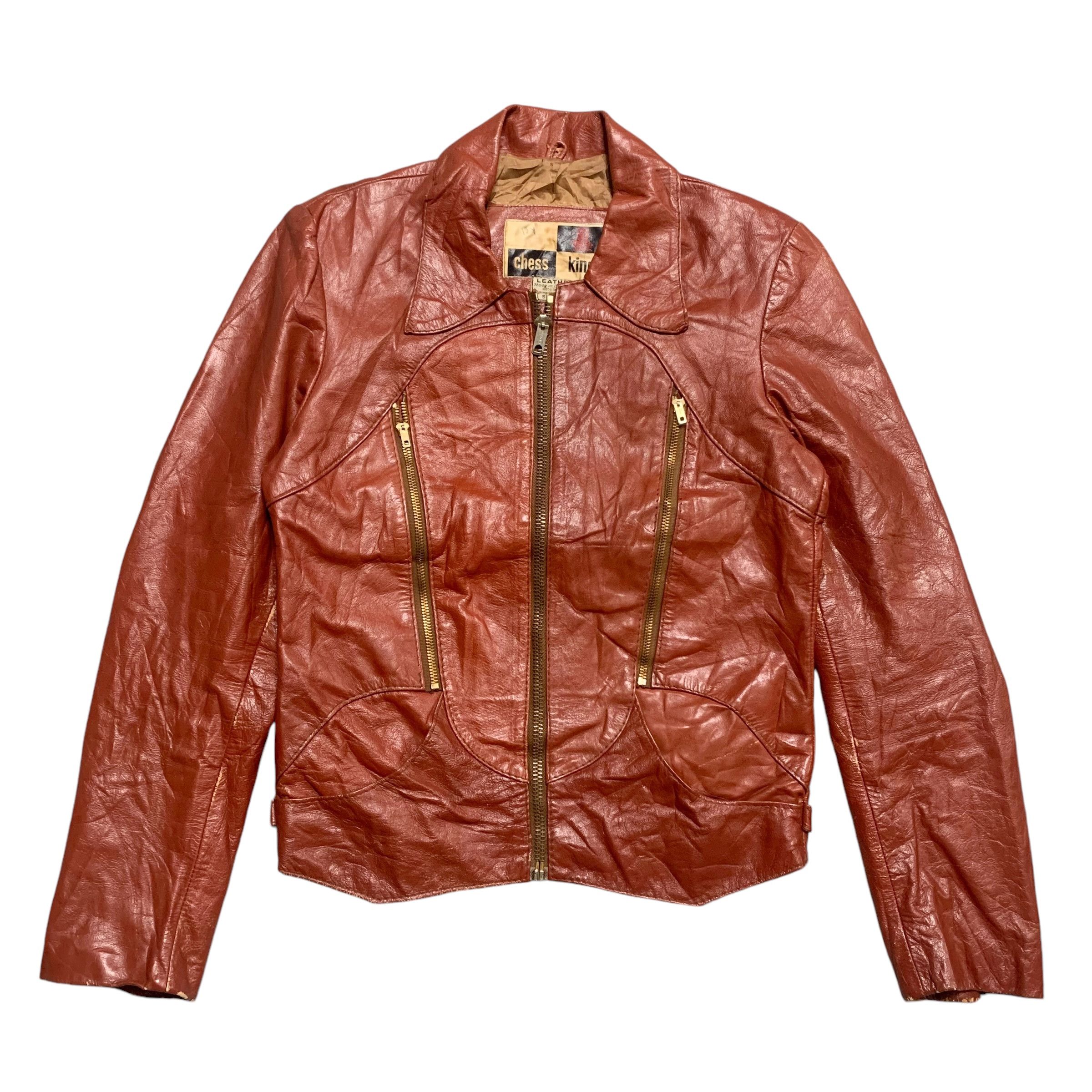 Leather Jacket × Vintage Vintage 70s Chess King Motorcycle Riding ...