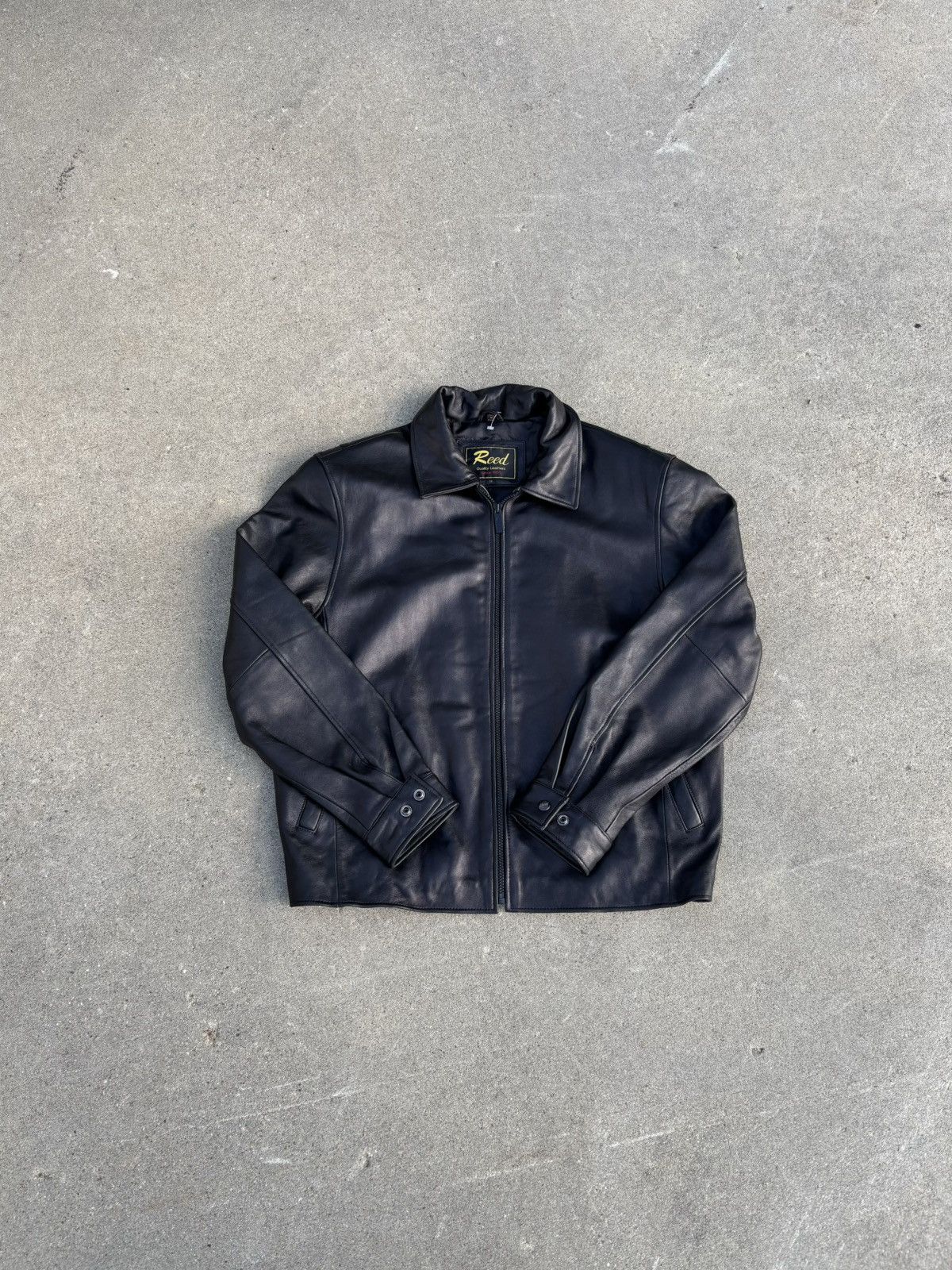 Genuine Leather × Reed × Vintage Black Reed Leather Jacket | Grailed