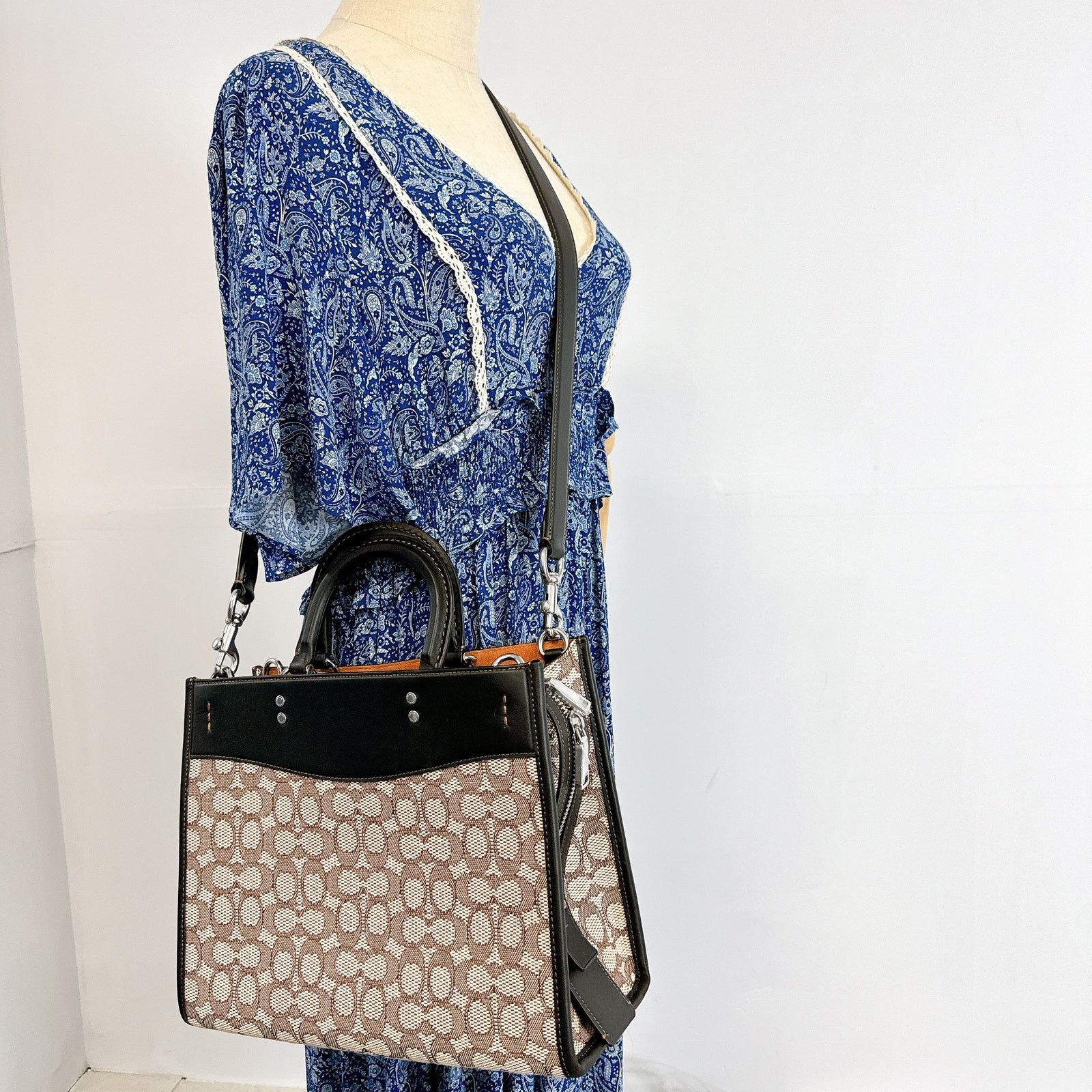 Coach Coach CF592 Large Rogue With Signature Texetile Cocoa Black | Grailed