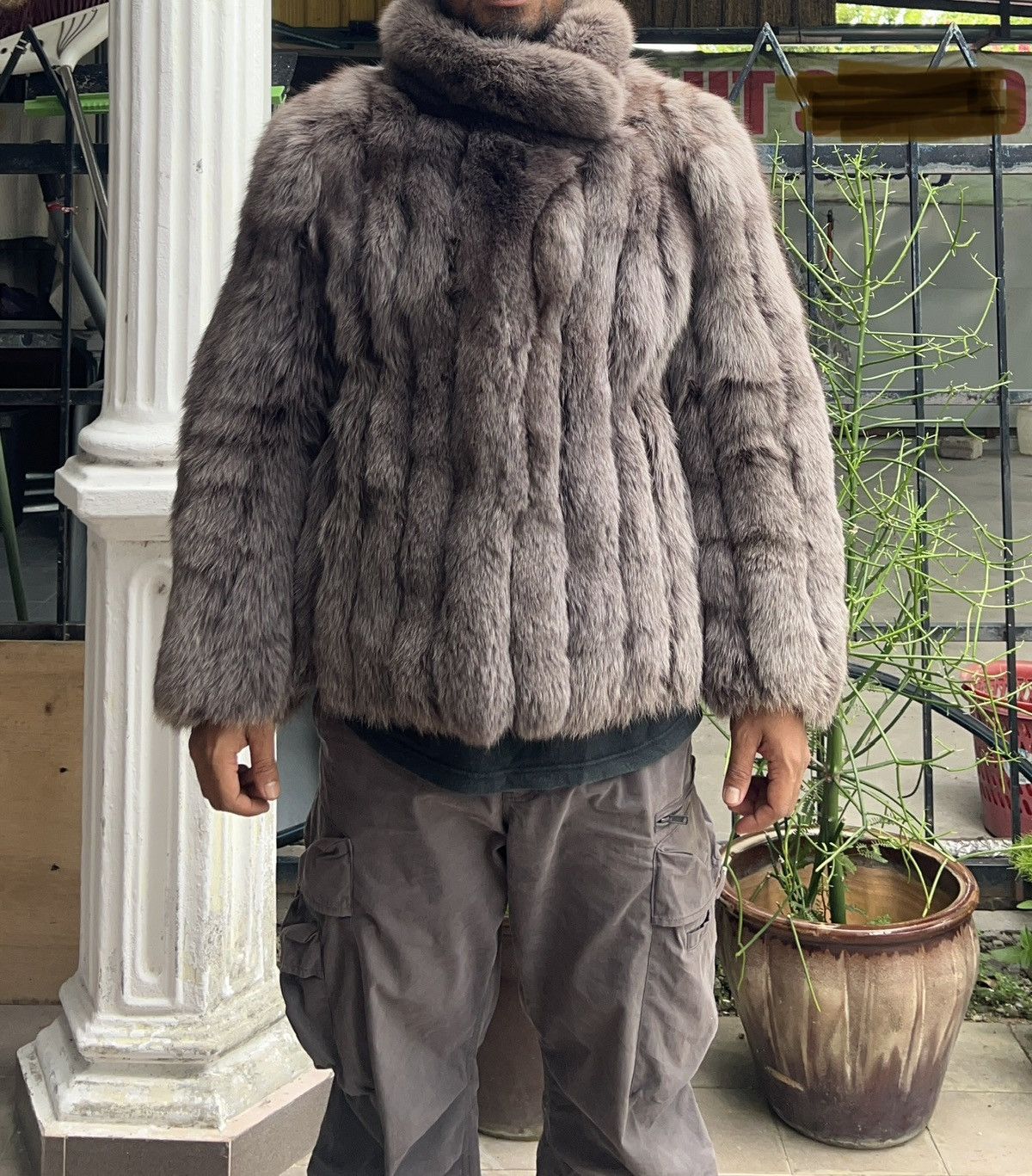 Luxury × Sagafurs SILVER FOX SAGA FOX fur Coat smoke grey | Grailed