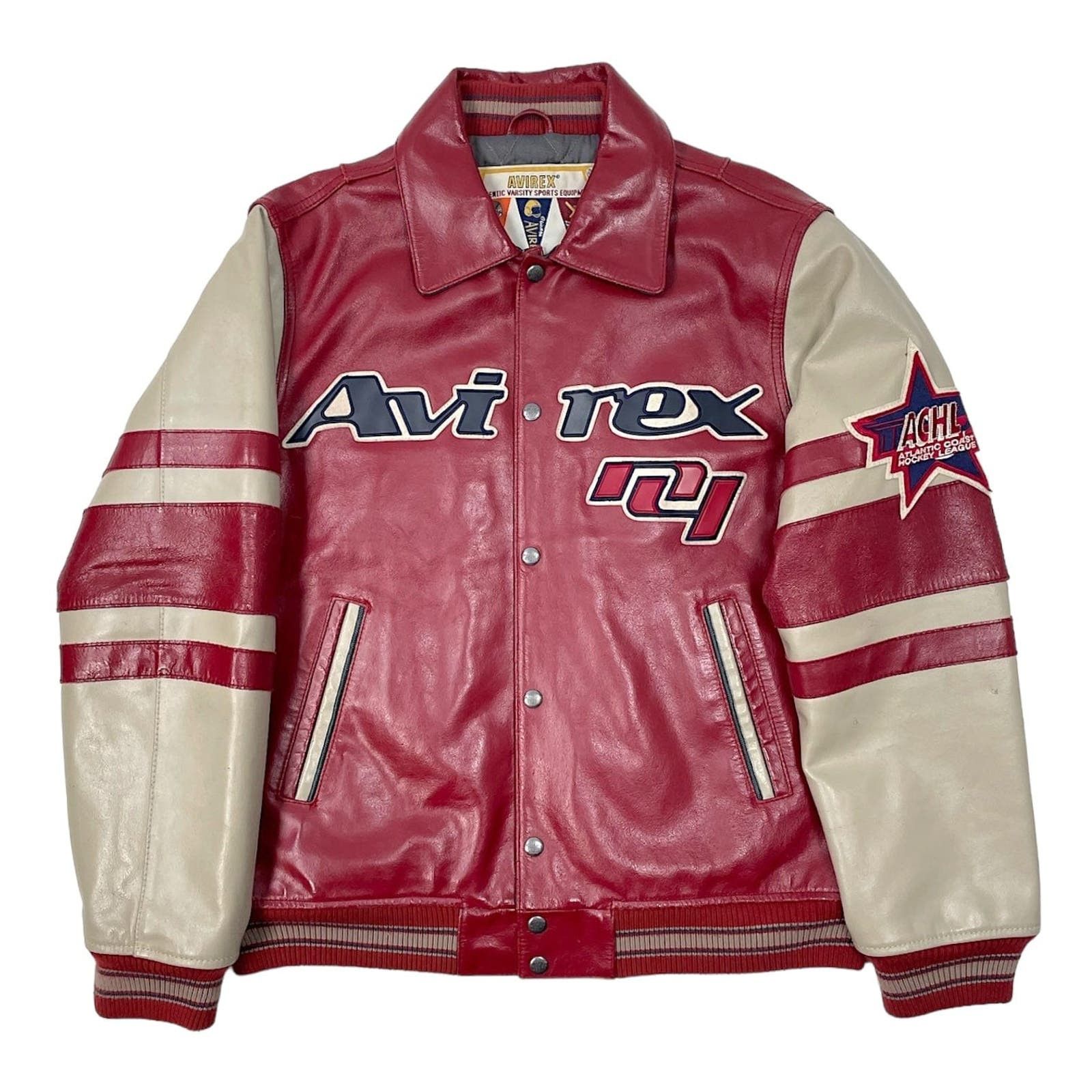Avirex Avirex Icon NY Leather Jacket Jet Red Brown | Grailed