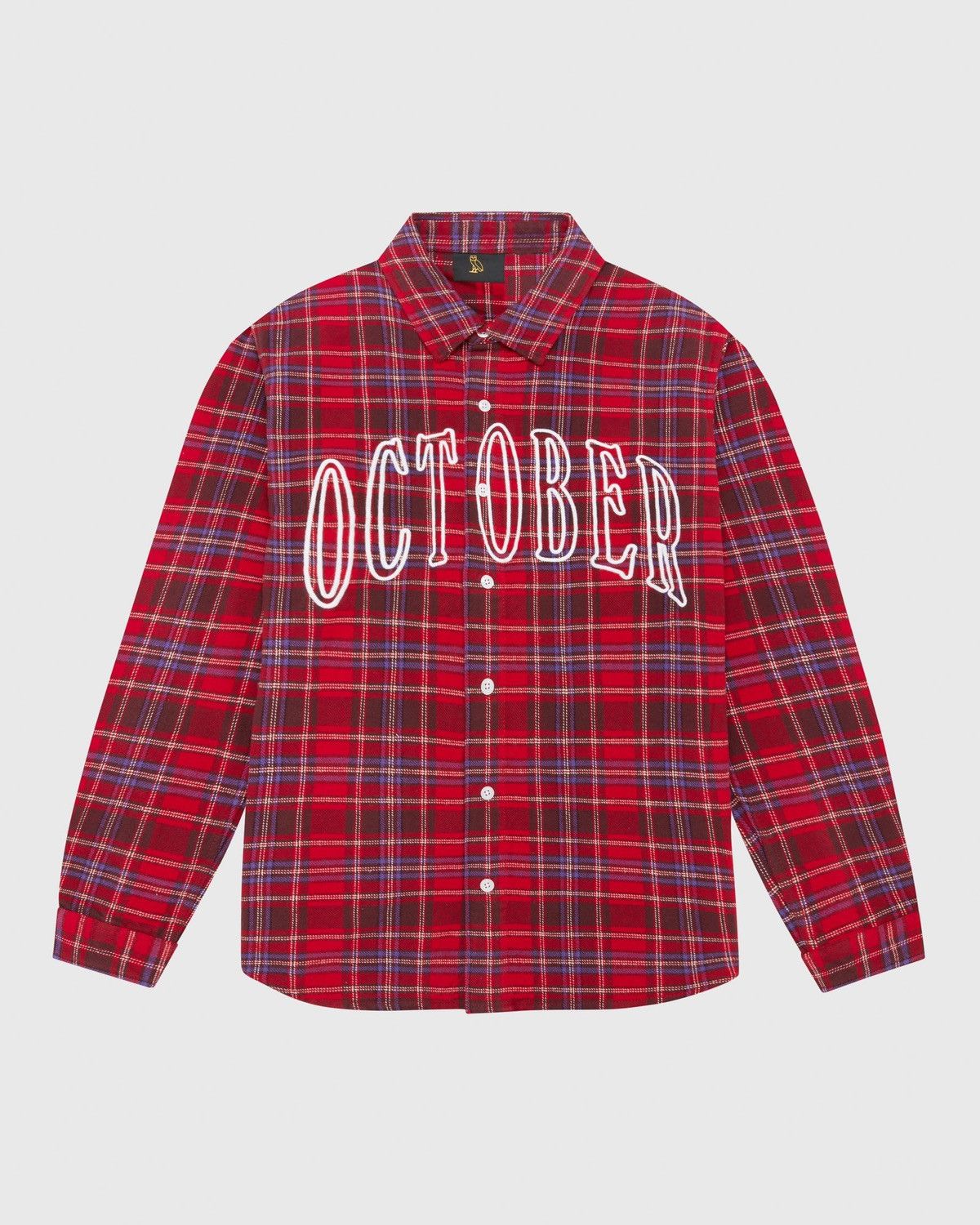 Octobers Very Own OVO Red Holiday Flannel Shirt Blue Black Blur NOCTA ...