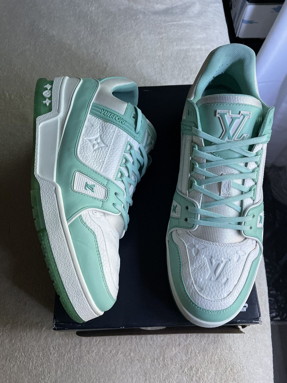 Louis Vuitton Louis Vuitton Tiffany Teal Trainer Sneaker | Grailed