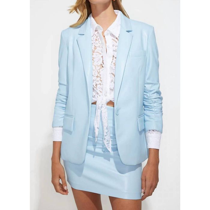 Generation Love GENERATION LOVE Vegan Leather Blazer In French Blue ...
