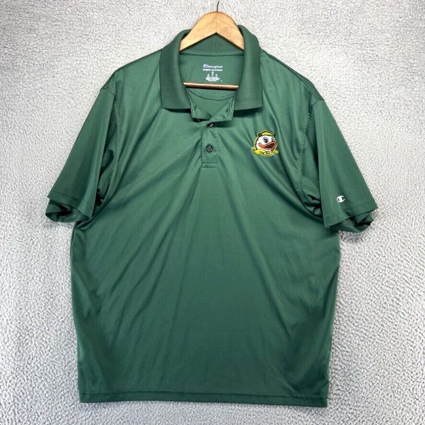 Champion Oregon Ducks Polo Shirt Men's Extra Large Green Embroidered ...