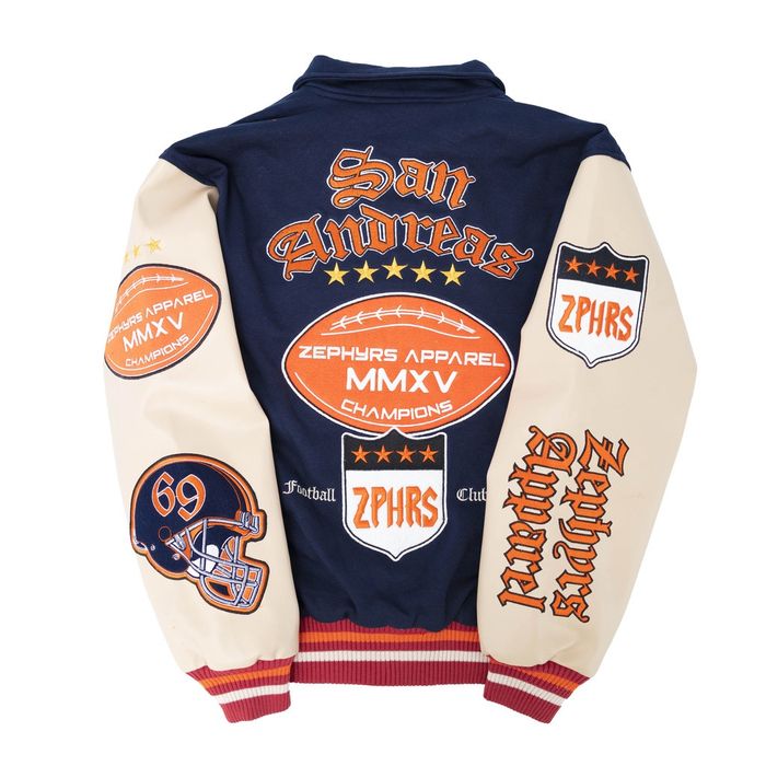 Bomber Jacket VARSITY JACKET AMERICAN FOOTBALL FULL EMBROIDERY | Grailed