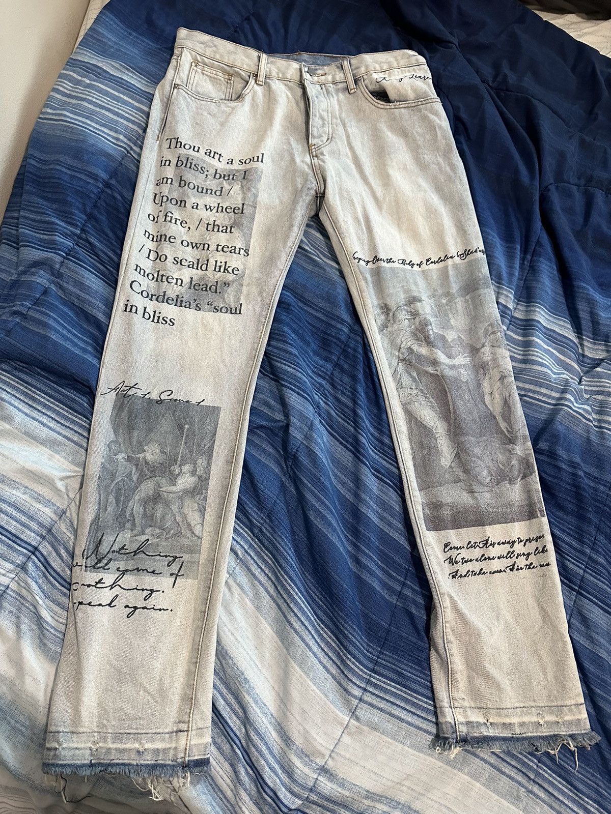 Mnml Mnml D243 Straight Shakespeare Denim Light Blue Jeans Grailed