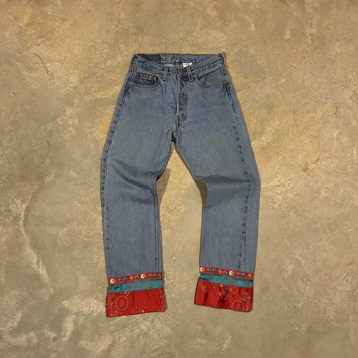 Vintage Crazy Vintage 90s Levi’s Handmade Custom Silk Bottom Jeans ...