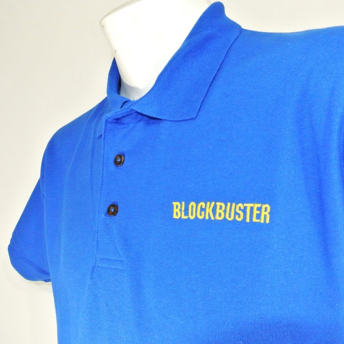 Vintage Blockbuster Video Vintage Employee Uniform Polo Shirt Blue ...