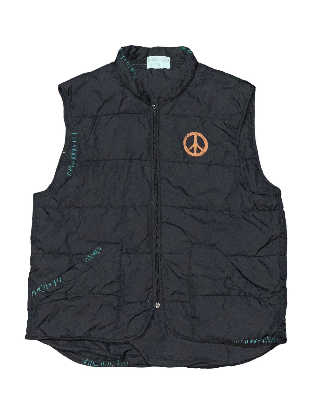 Japanese Brand 💥Abbot Kinney Peace Bomb Logo Puffer Vest | Grailed