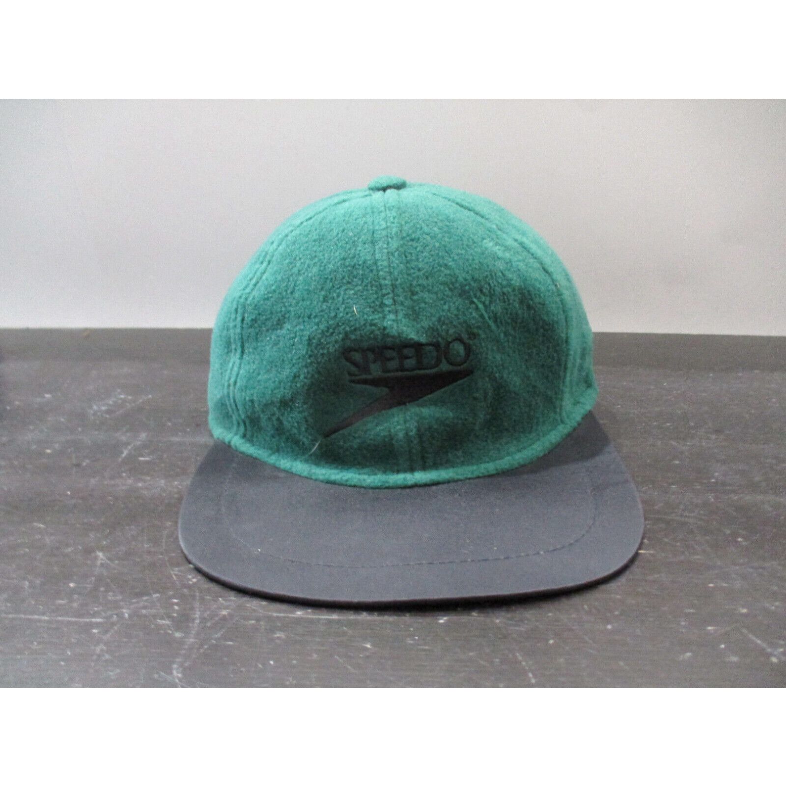 Speedo VINTAGE Speedo Hat Cap Strap Back Green Logo Fleece Swimming ...