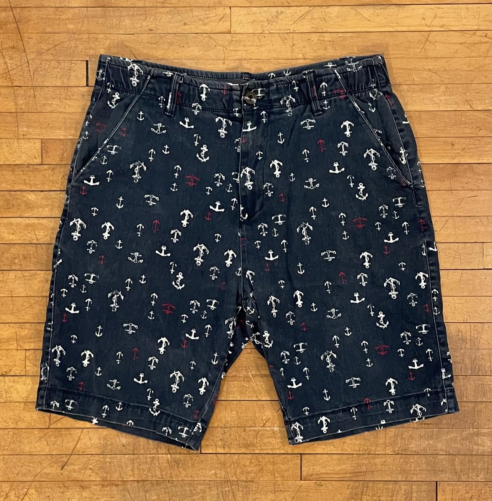 Designer Plugg Flex, Navy Blue Sea Anchors Cargo Shorts, 32 | Grailed