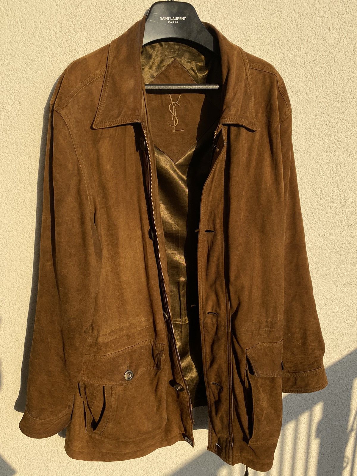 Leather Jacket × Vintage × Yves Saint Laurent 90s Suede YSL Jacket Soft ...