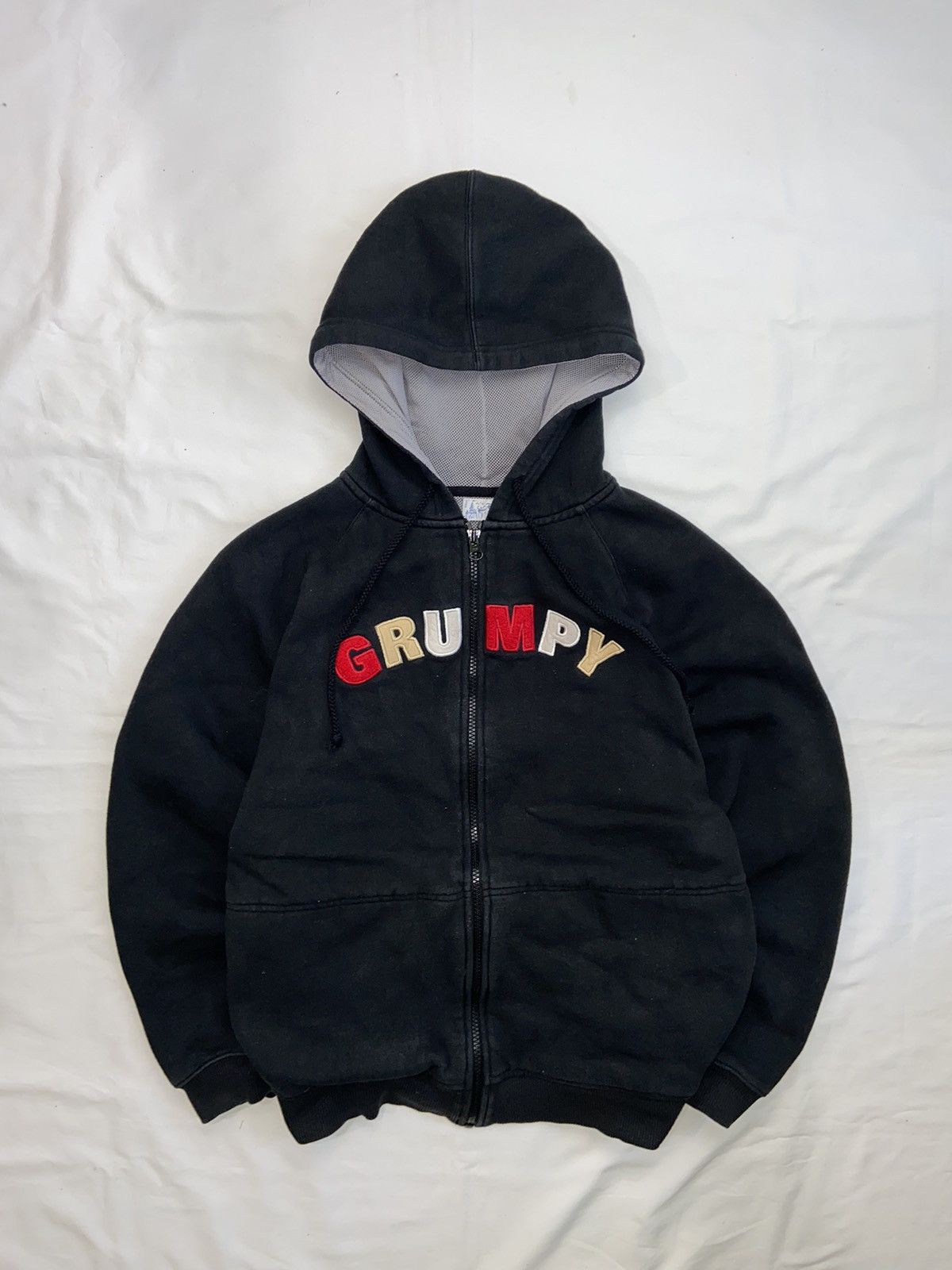 Vintage VTG Y2K Walt Disney Grumpy FADED Patchwork Zip Up Hoodie Y2K | Grailed