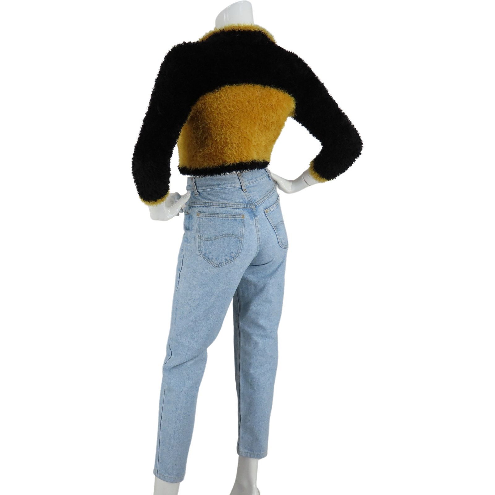 Vintage Vintage Bumble Bee Fuzzy Furry Shag Shaggy Sweater Jacket | Grailed