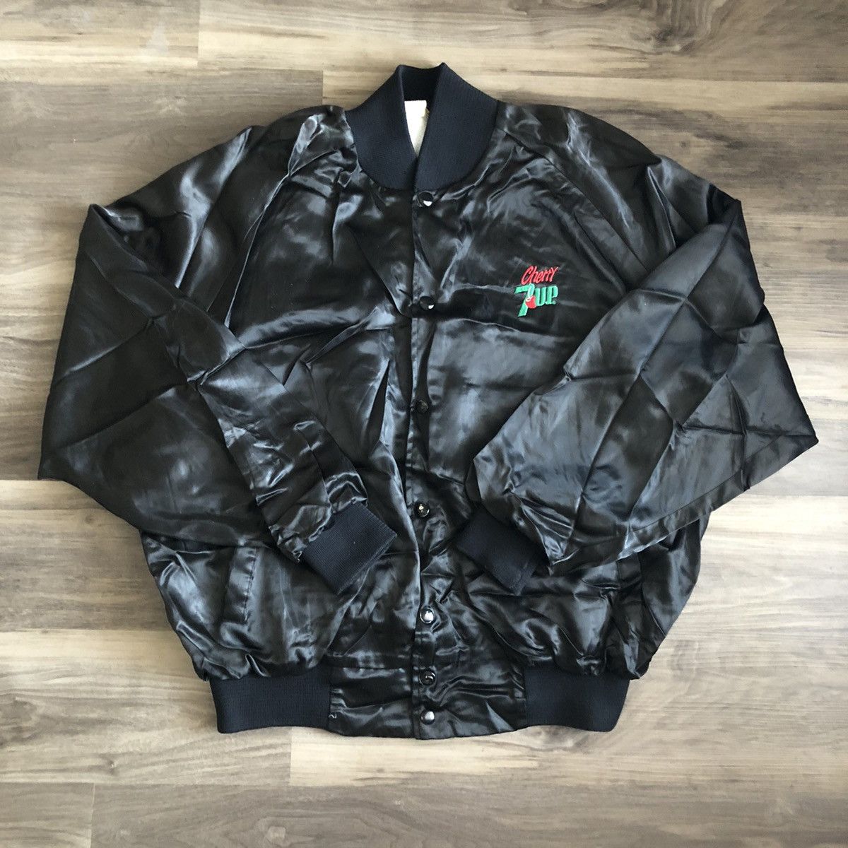 Vintage VTG 80s Cherry 7Up Satin Bomber Jacket Soda Promo Size XL | Grailed